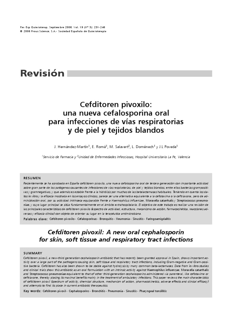 Cefditoren | PDF | Penicilina | Farmacocinética
