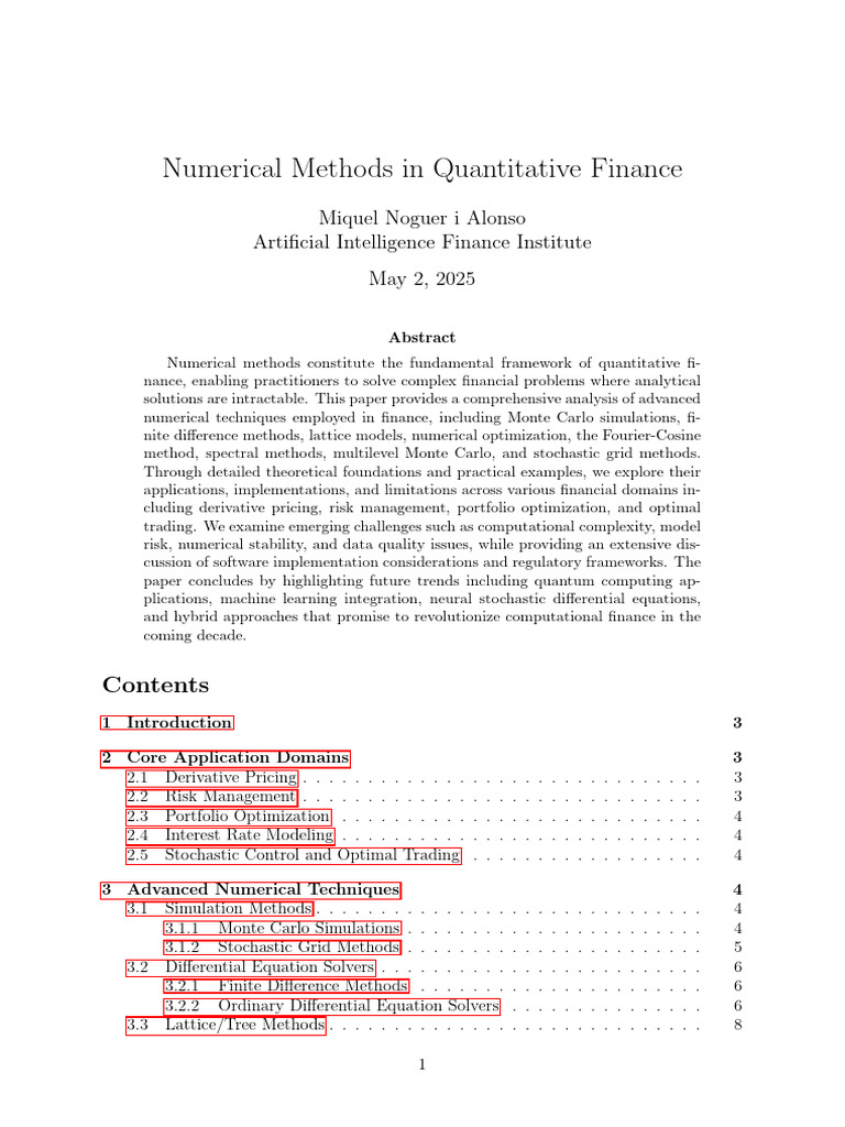 Advanced Numerical Methods in Finance | PDF | Eigenvalues And Eigenvectors | Finite Element Method