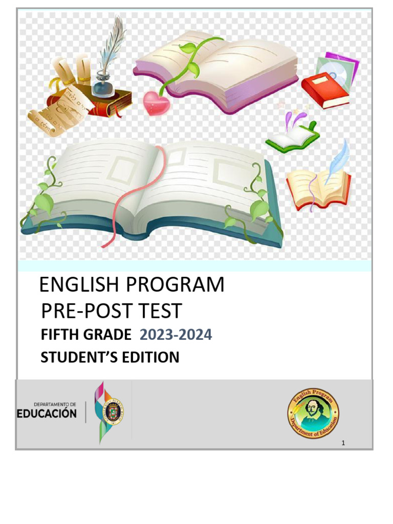 Fifth Grade English Pre-Post Test 2023-24 | PDF