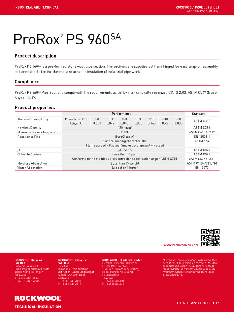 ProRox PS 960SA Data Sheet | PDF | Applied And Interdisciplinary ...