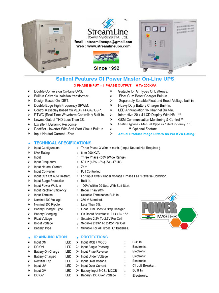 Double Conversion On-Line UPS Overview | PDF | Power Inverter | Rectifier
