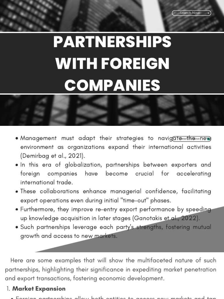 Foreign Partnerships in Global Trade | PDF | Market (Economics ...
