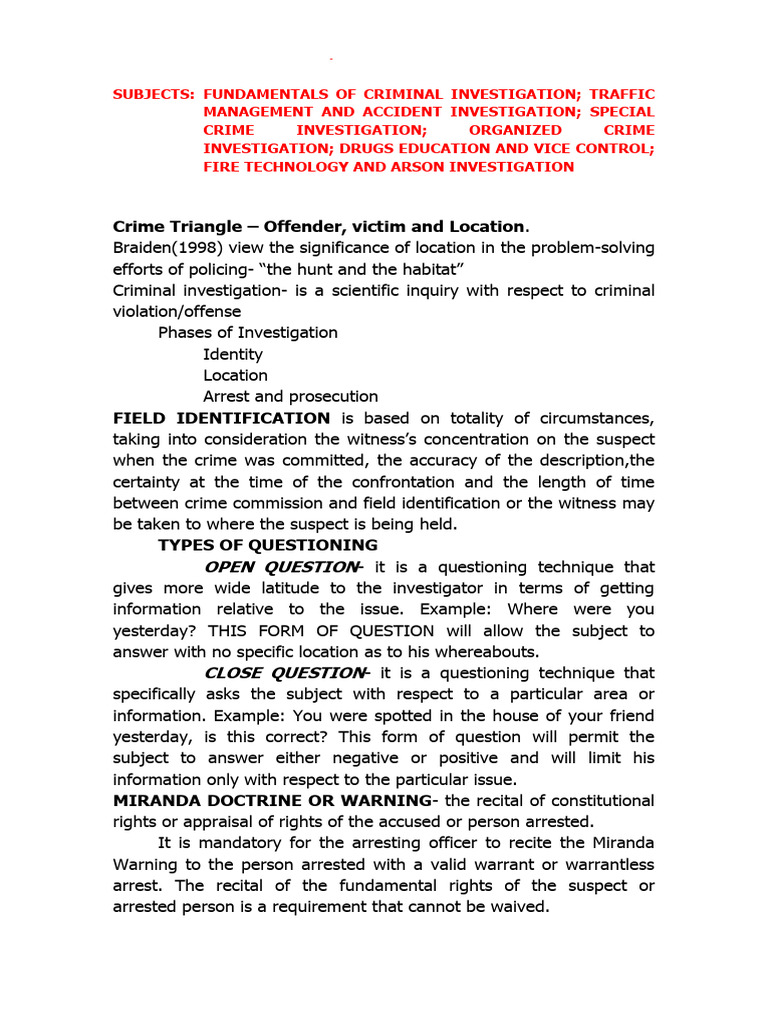 Crime Detection and Investigation Summary | PDF | Morphine | Organized ...