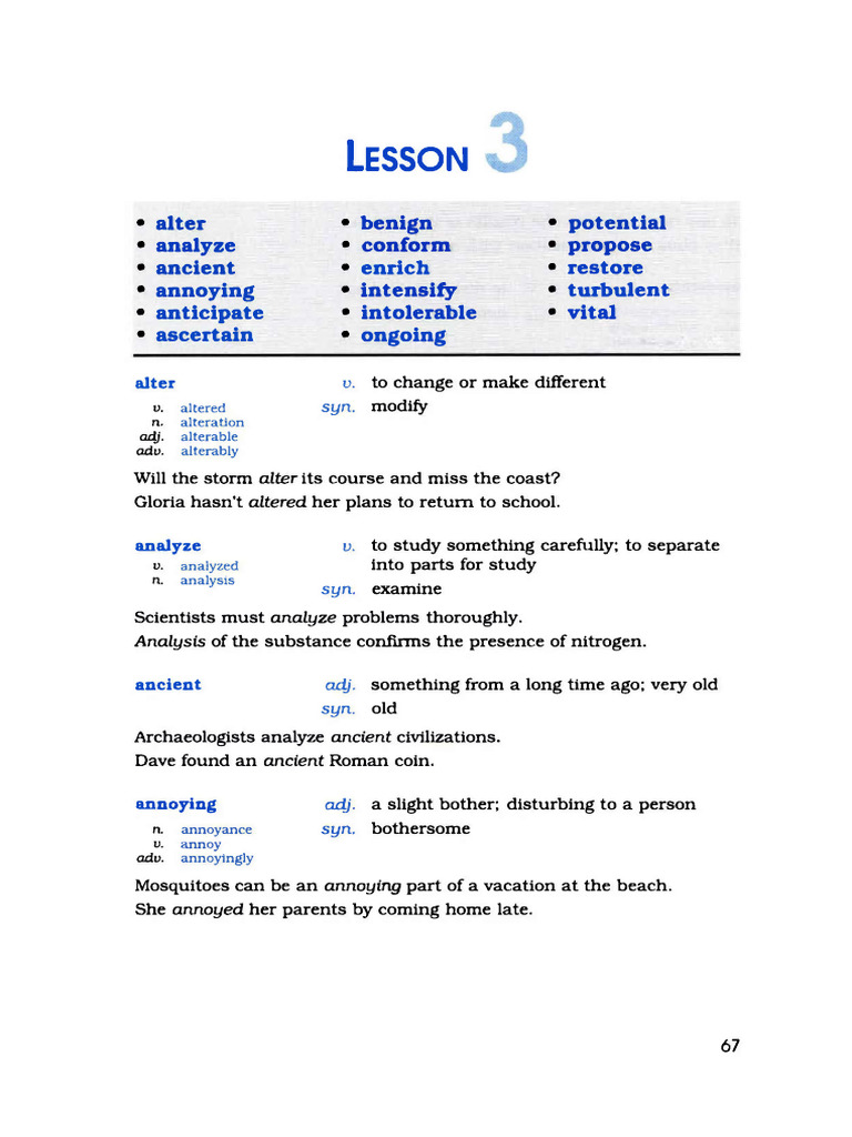 Lesson 3 - Essential Words for TOEFL | PDF