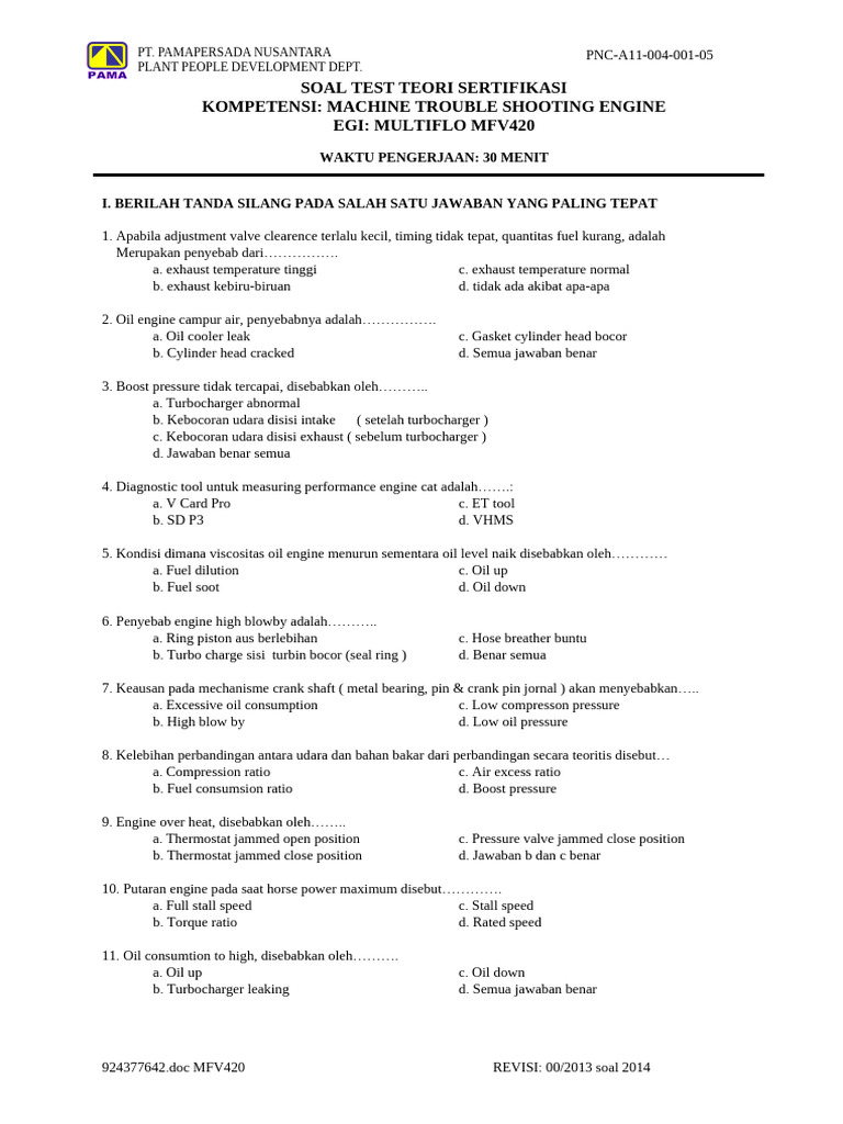 MTS Engine Multiflo MFV420 | PDF