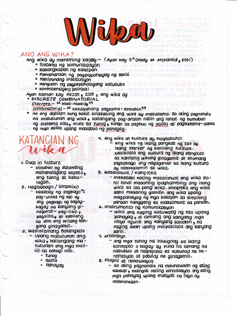 Filipino Notes | PDF