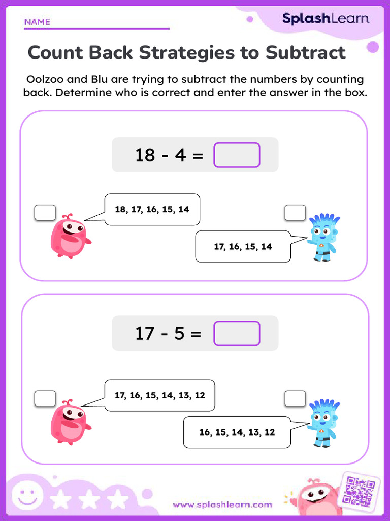 Count Back Strategies To Subtract | PDF