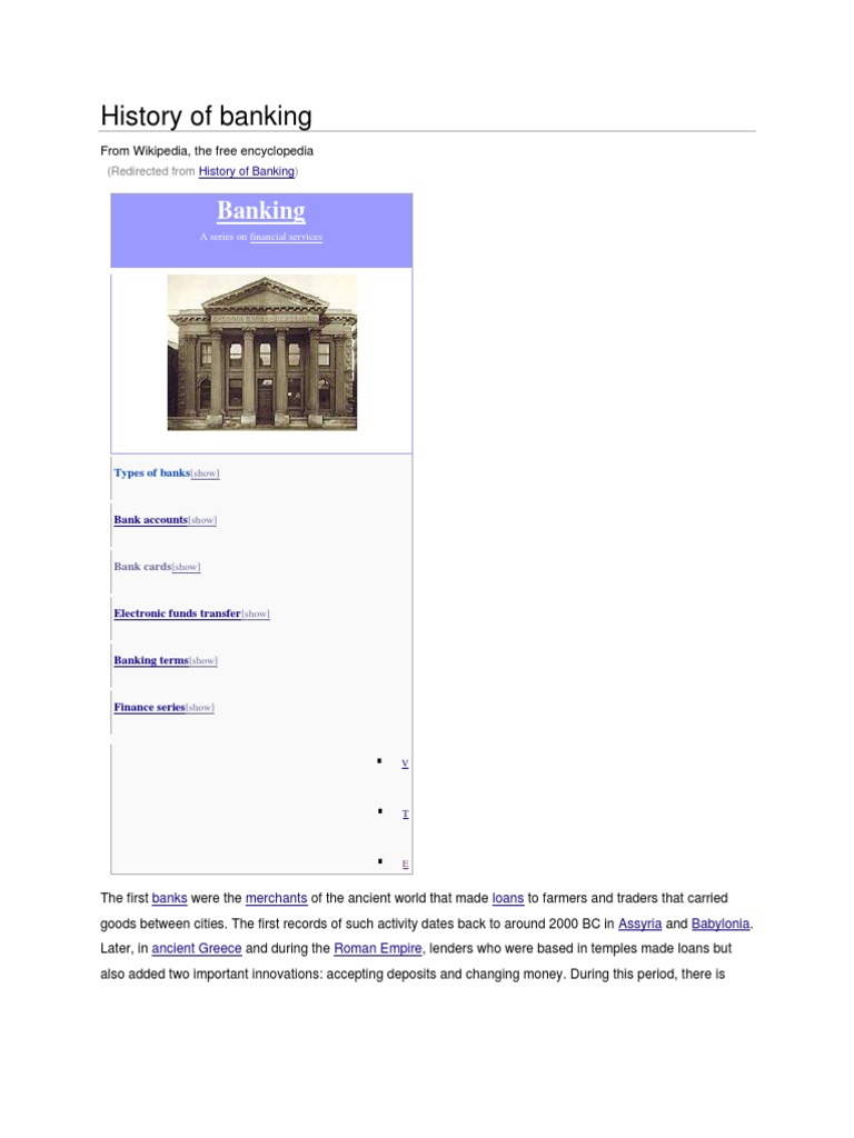 History of Banking | PDF | Banks | Banking