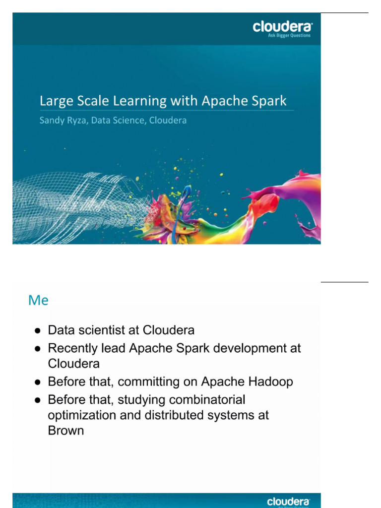Large Scale ML With Spark | PDF