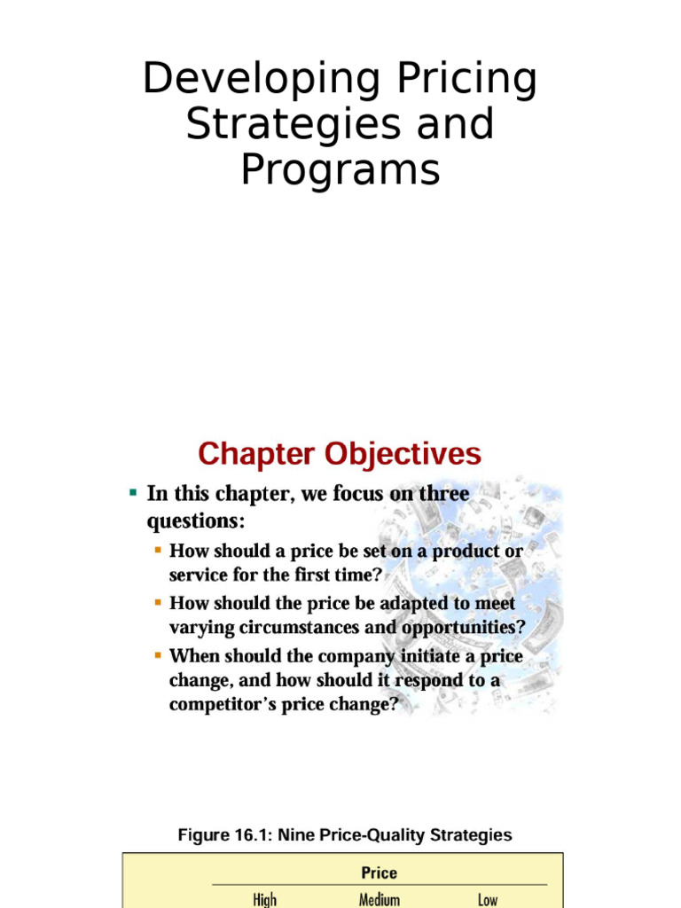 Developing Pricing Strategies and Programs | PDF