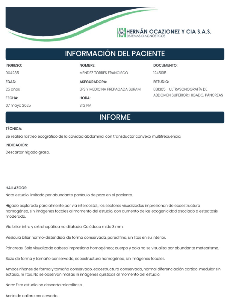 Ris Pacs | PDF | Ultrasonido médico | Abdomen