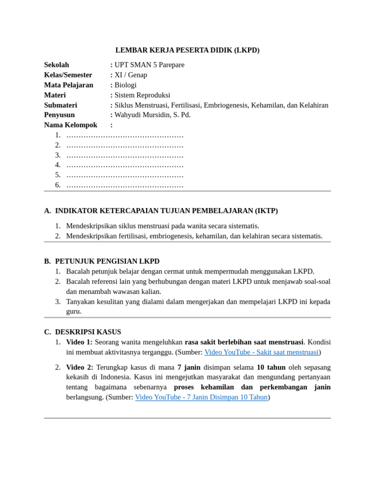 Lembar Kerja Peserta Didik - Pertemuan 2 - Xi.3 | PDF