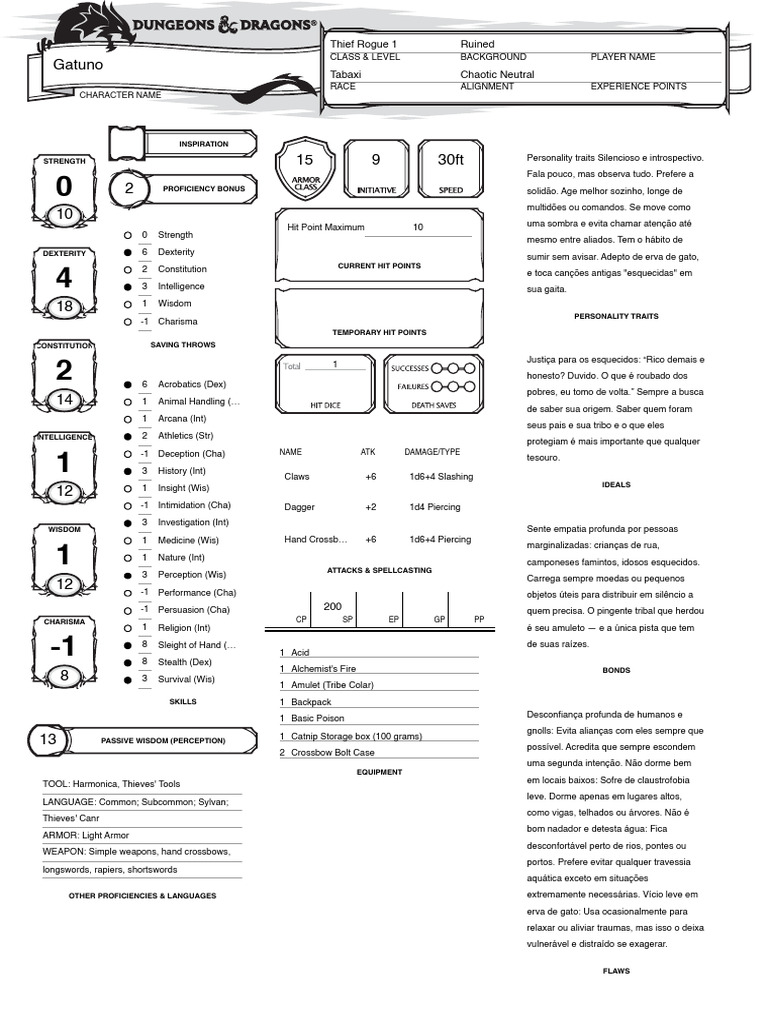 Elderan Fichas - Roll20 | PDF | Dungeons & Dragons | Gary Gygax Games