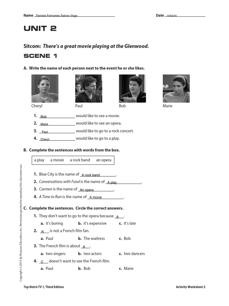 Music and Movie Preferences Worksheet | PDF | Entertainment ...