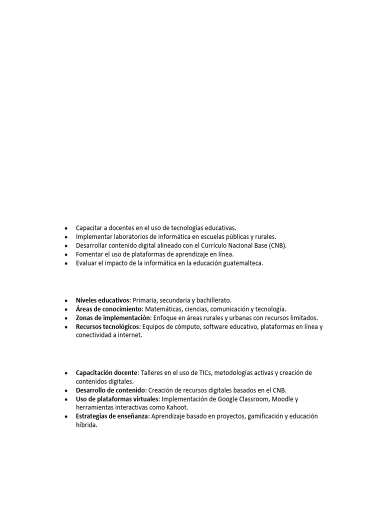 Ejemplo Planificación de Proyectos para La Integración Tics en ...