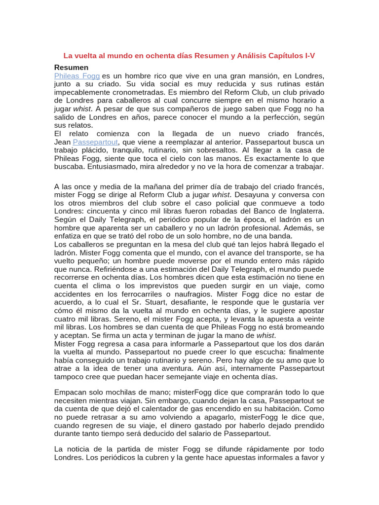 Fogg y Bunsby: Aventura en 80 Días | PDF | Al rededor del mundo en ...