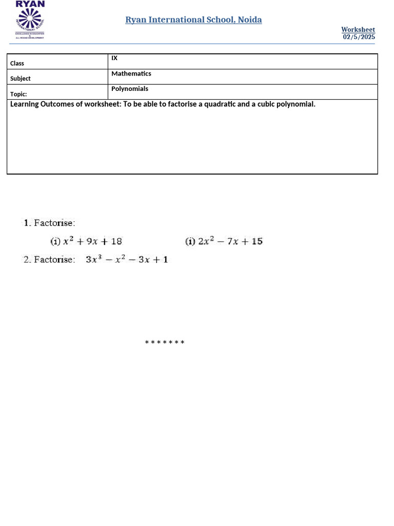 Polynomials 3 Ic1311198 | PDF