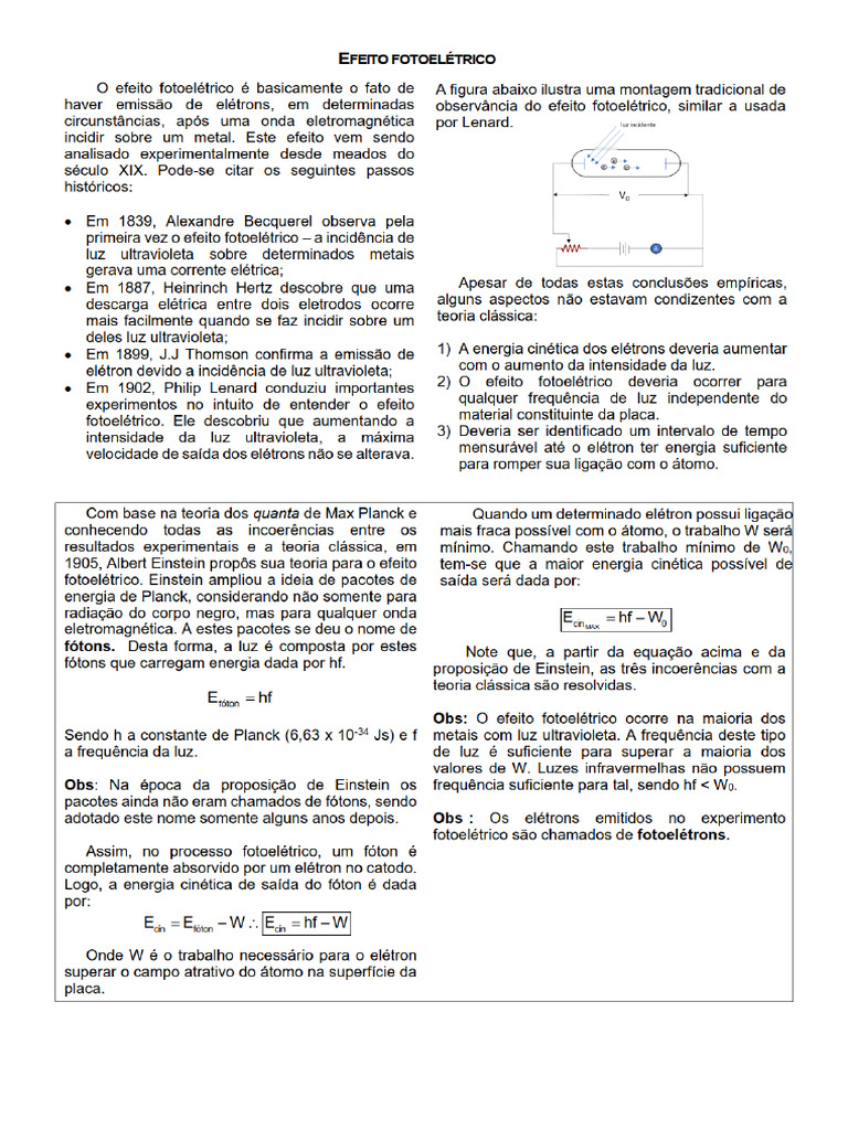 8 efeito fotoelétrico ita e ime | PDF