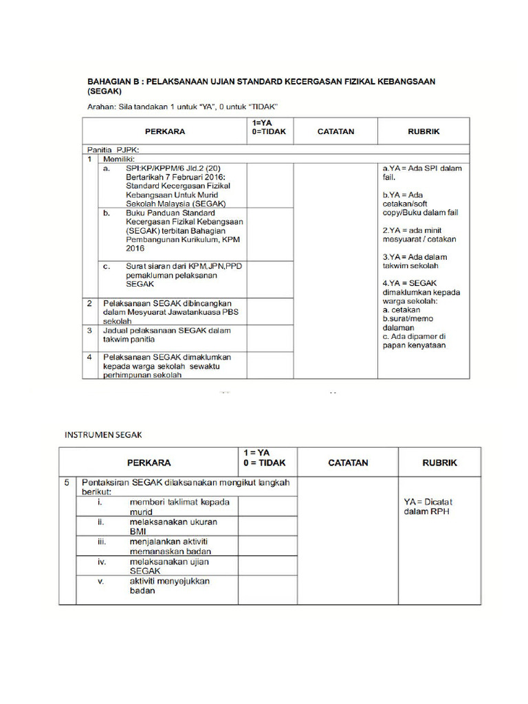 INSTRUMEN SEGAK & BMI | PDF