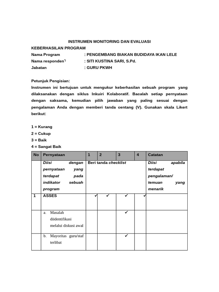 5.C.3. LK 8 Instrumen Monev | PDF