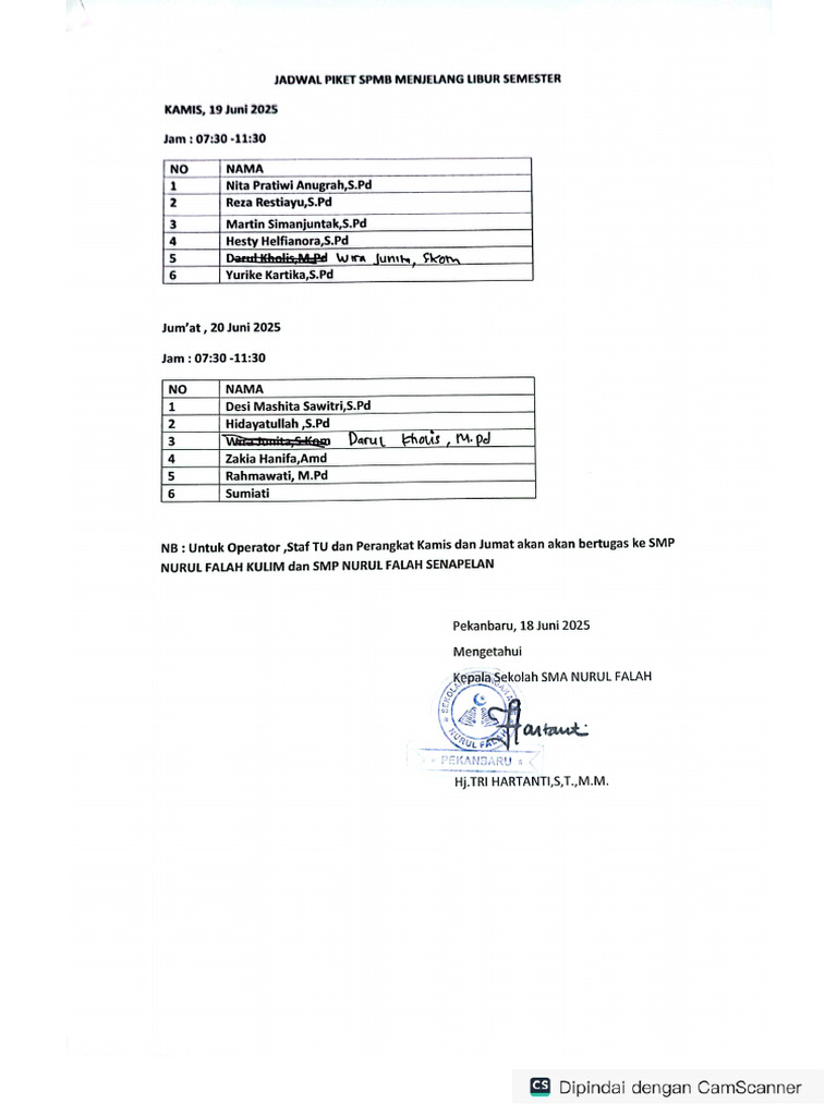 Jadwal Piket Kamis Jumat Pdf 4860