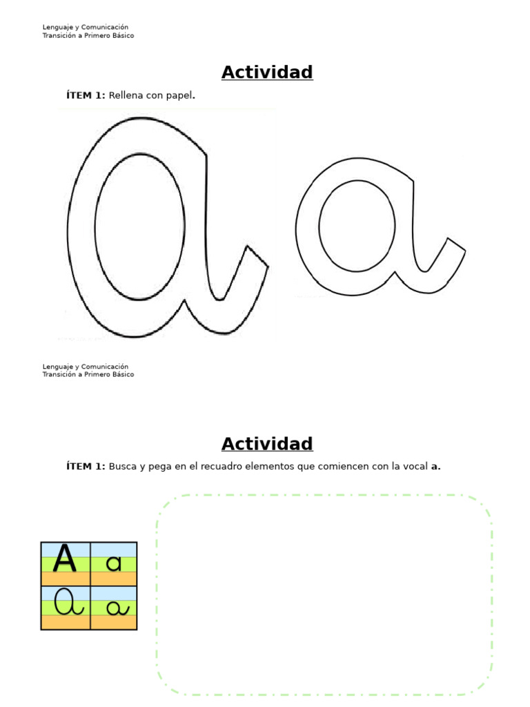 Actividades Vocal A | PDF