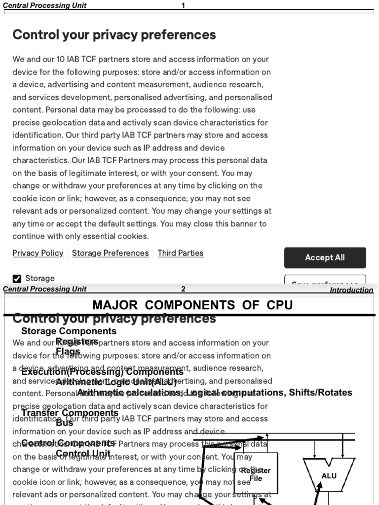 Control Your Privacy Preferences: Central Processing Unit | PDF | Http Cookie | Central ...