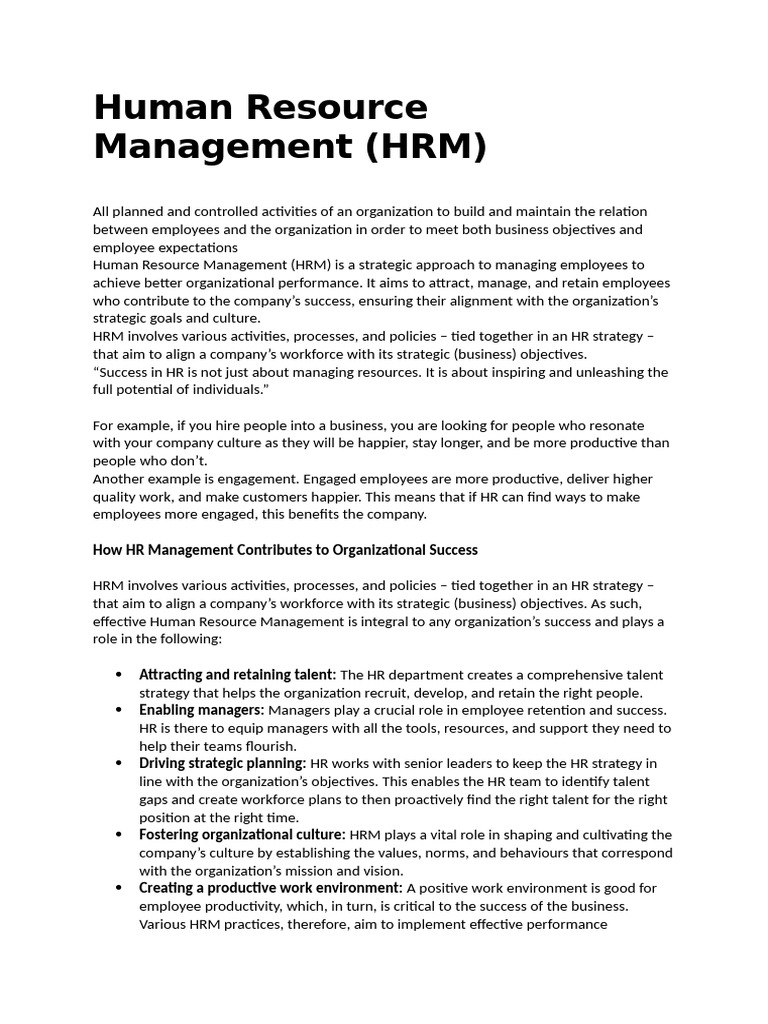 Human Resource Management (HRM) | PDF | Human Resource Management | Performance Appraisal