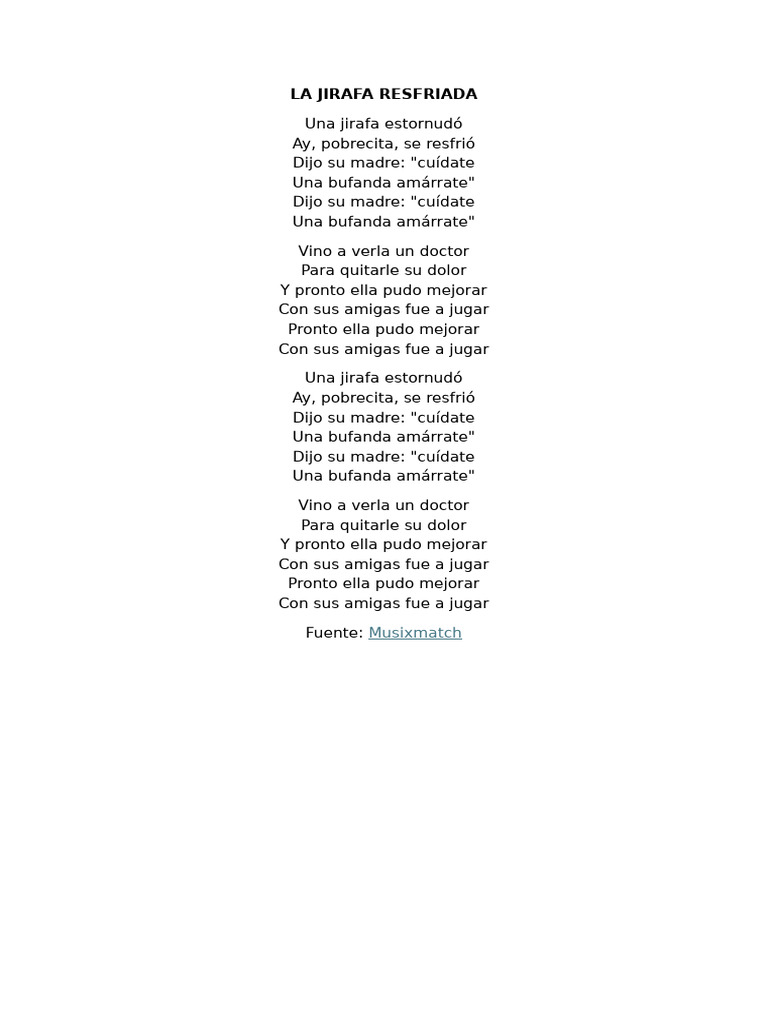 La Jirafa Resfriada Pdf
