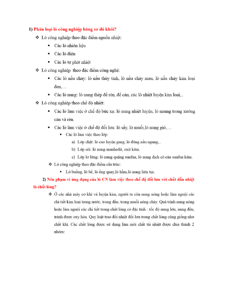 Ôn tập Lò Công Nghiệp | PDF