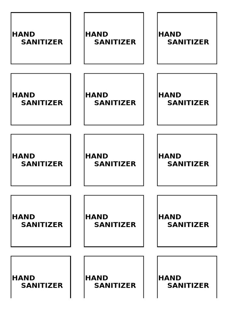 Label Hand Sanitizer | PDF