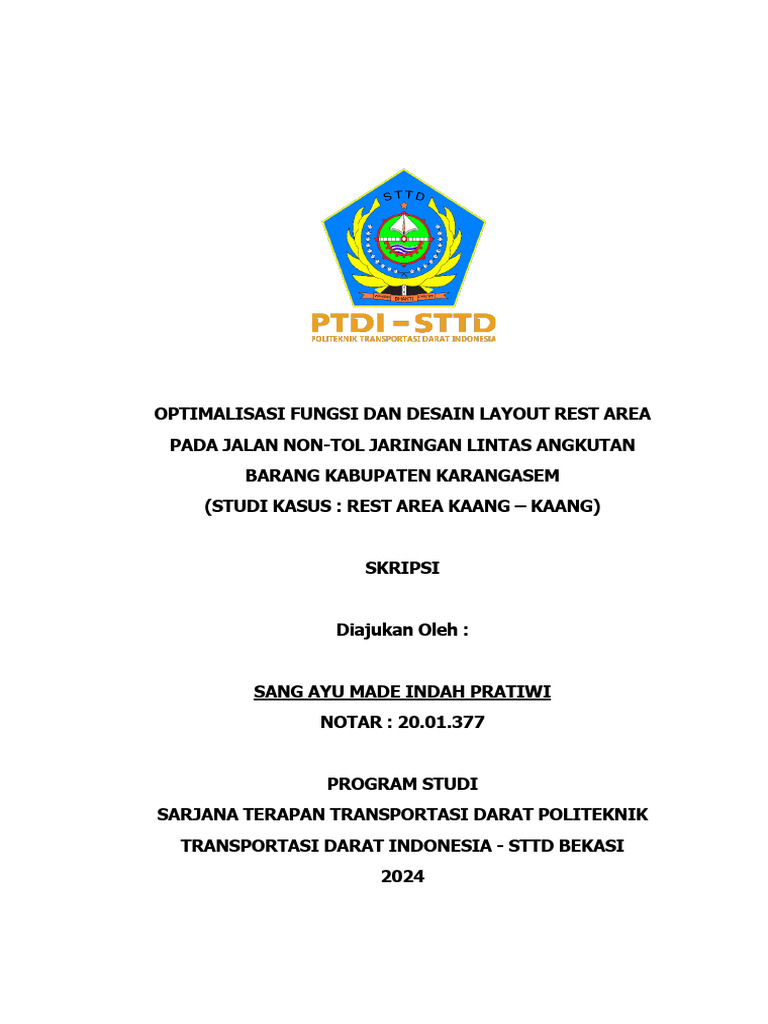 Optimalisasi Rest Area Kaang-Kaang | PDF