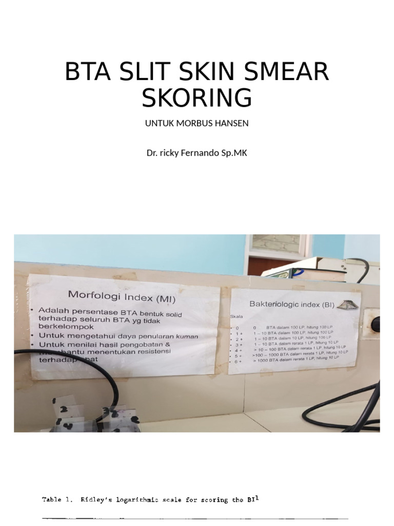 BTA Slit Skin Smear Skoring | PDF