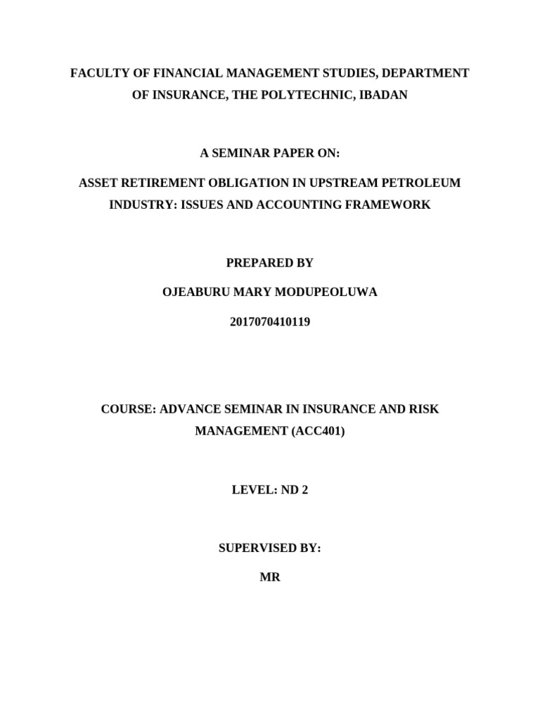 Individual Seminar Front Page | PDF