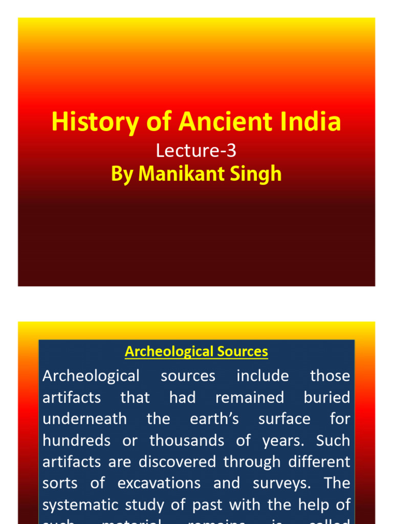 Archaeological Sources in Ancient India | PDF | Archaeology | Sculpture