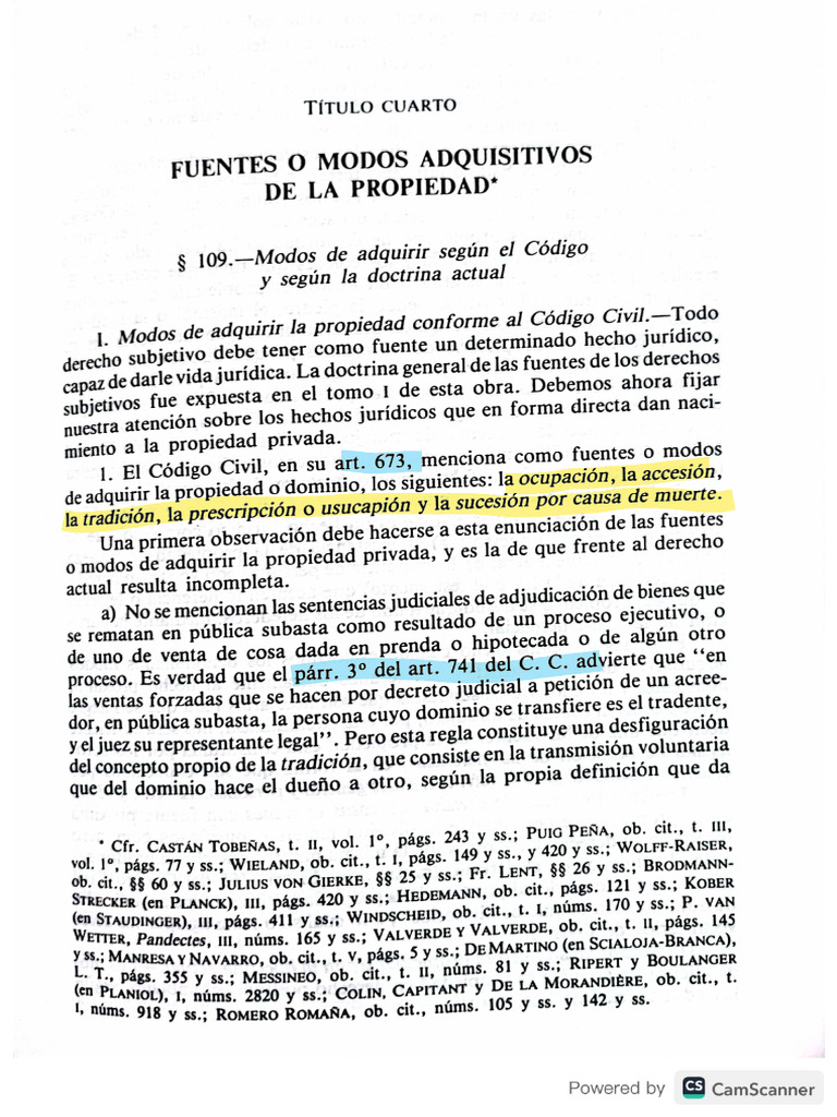 Valencia - Zea Fuentes o Modos Adquisitivos de La Propiedad | PDF