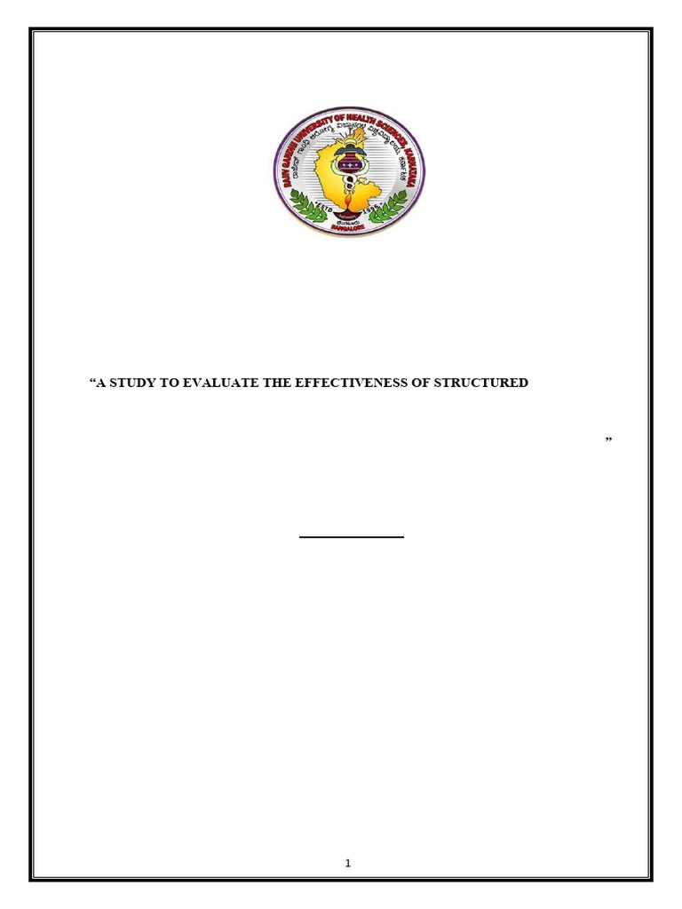 Chandana M G. Synopsis File | PDF | Obesity | Adolescence