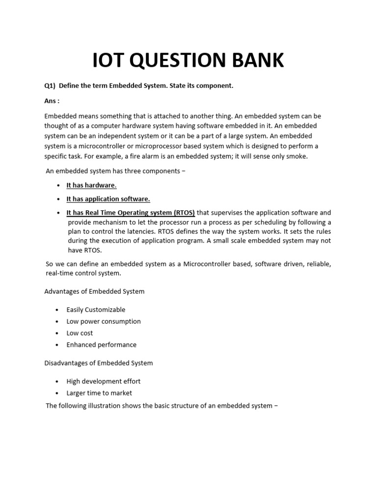 Model - IOT Questions - Answers | PDF | Microcontroller | System On A Chip