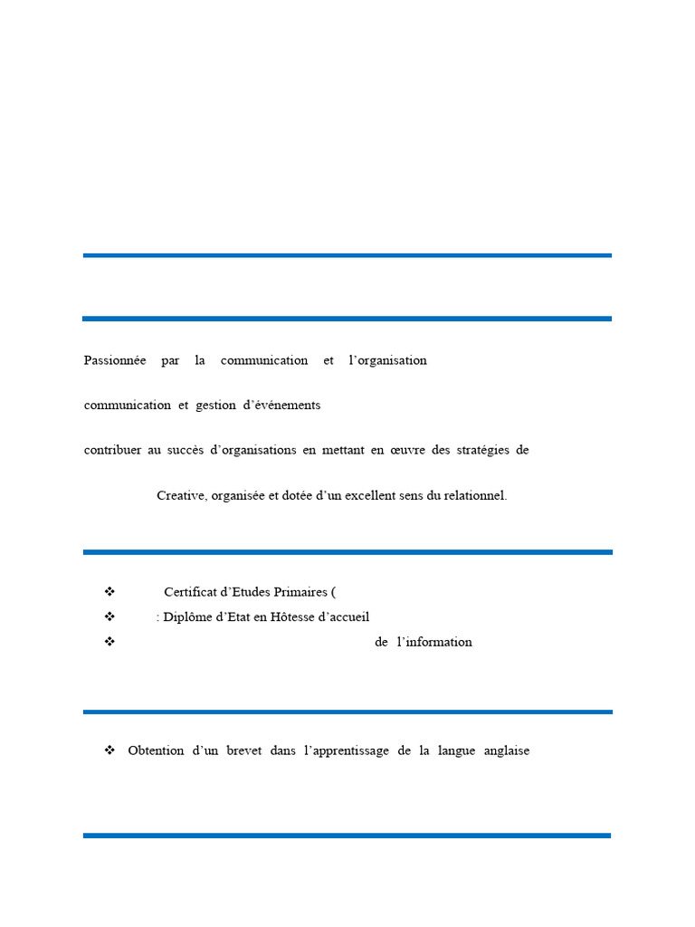 Profil professionnel de Kaswing Itela Christelle | PDF