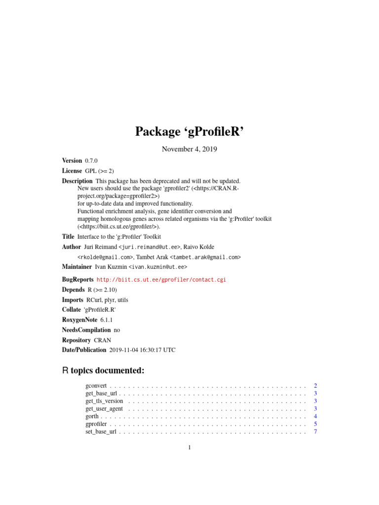 G Profiler | PDF | Transport Layer Security | P Value