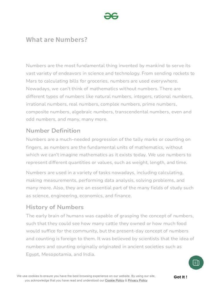 Numbers - Definition, Types, Properties, Operations, & Examples | PDF ...