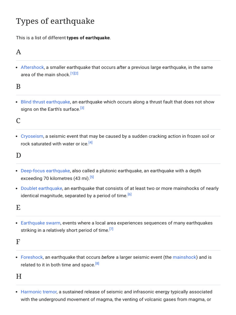 Types of Earthquakes Explained | PDF | Earthquakes | Seismology
