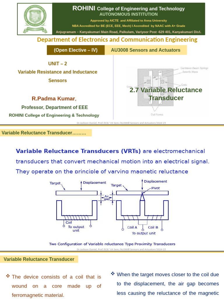 2.7 Variable Reluctance Transducer | PDF | Inductor | Actuator