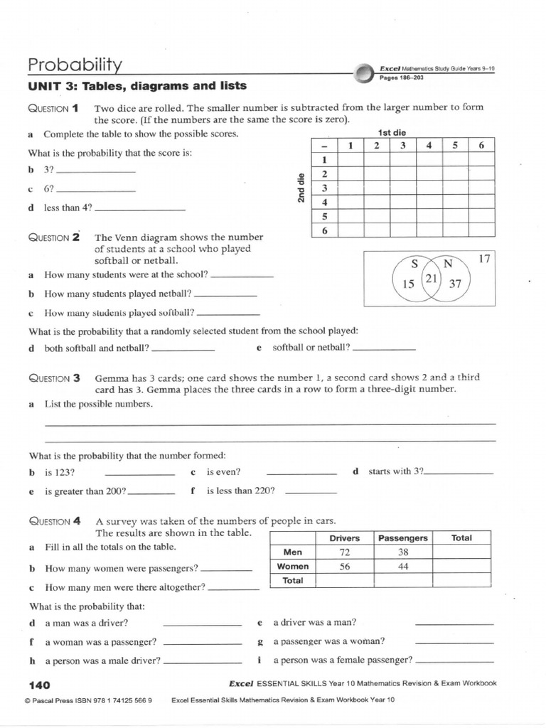 Probability Worksheet | PDF