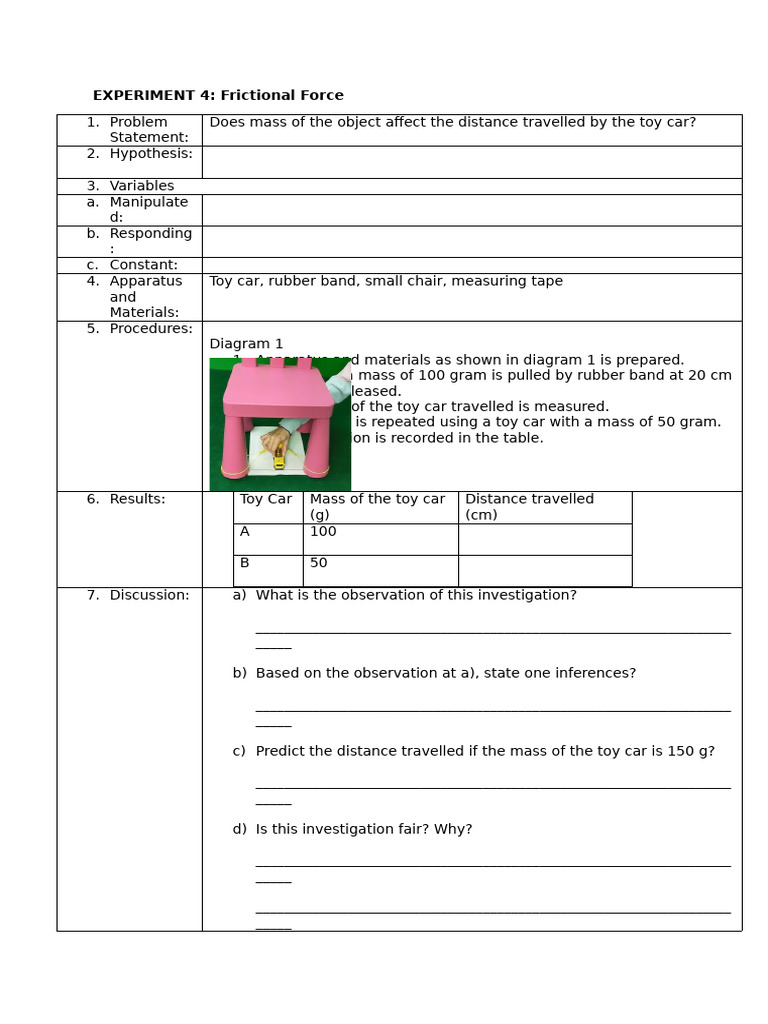 Experiment 4 Frictional Force | PDF
