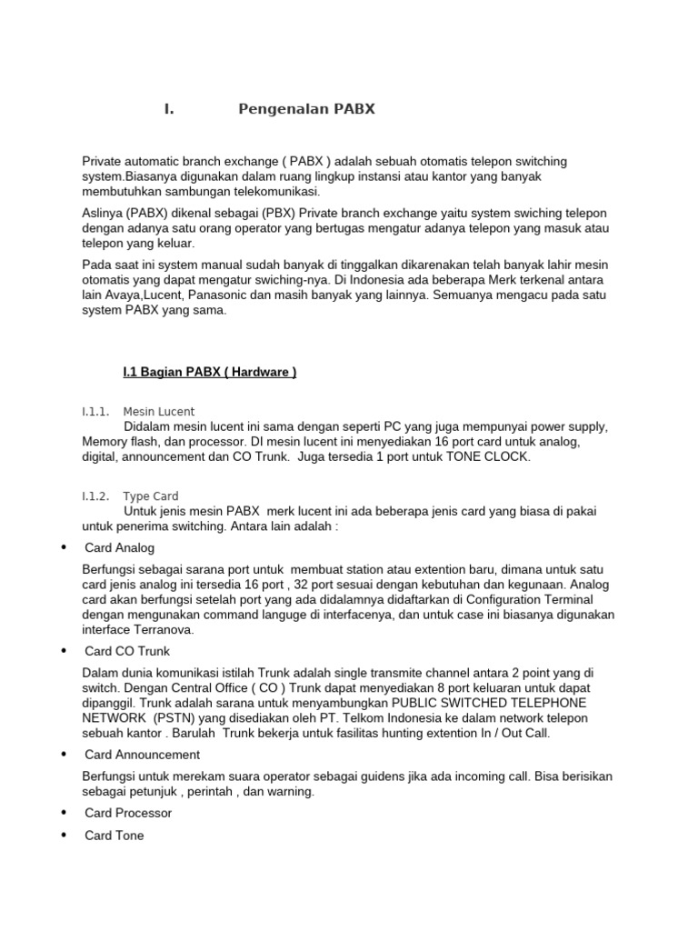 Pengenalan PABX | PDF