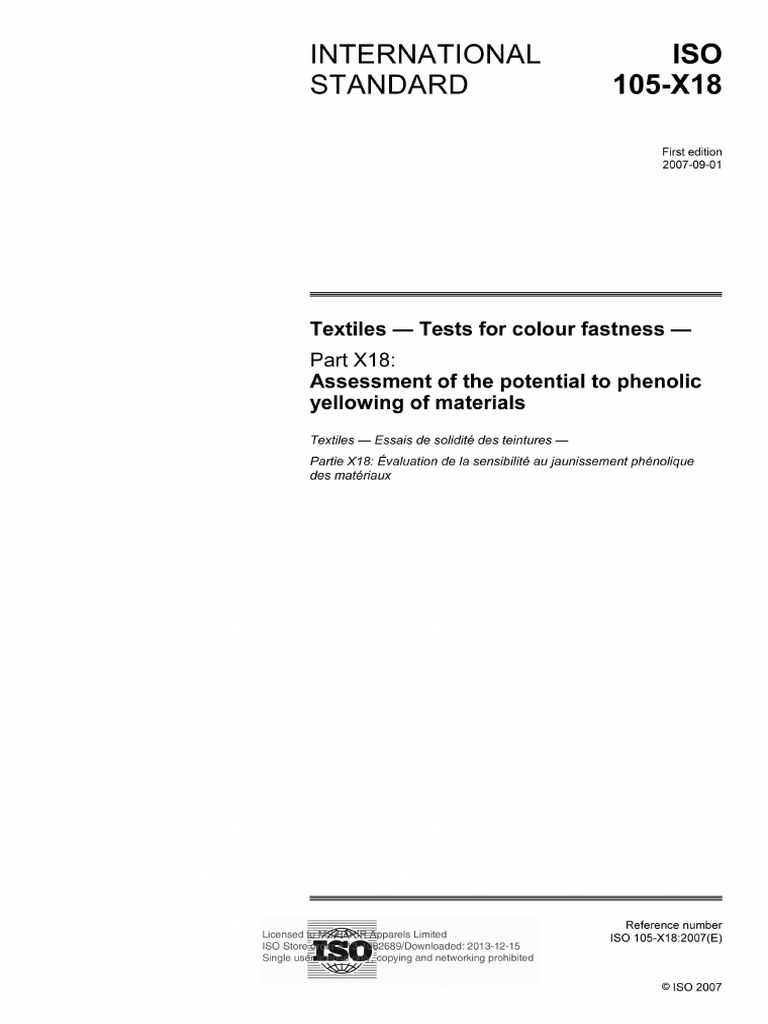 18) Iso 105 X18-2007 | PDF