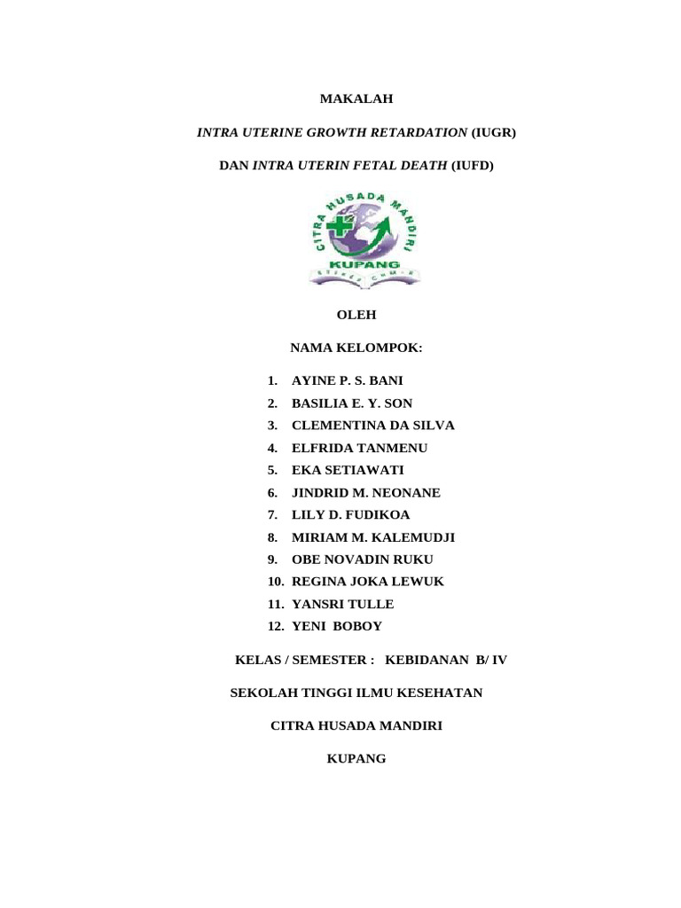 IUGR dan IUFD: Definisi dan Penanganan | PDF