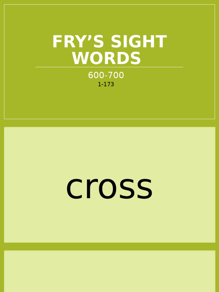 Fry's Sight Words 600 1-75 | PDF