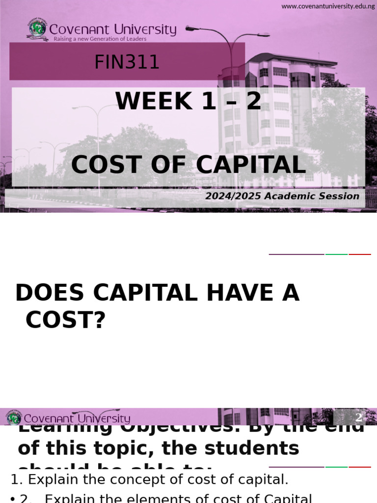 FIN311 - Cost of Capital | PDF | Cost Of Capital | Investing